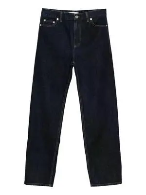 Tibi Cotton Straight Leg Jeans - Blue