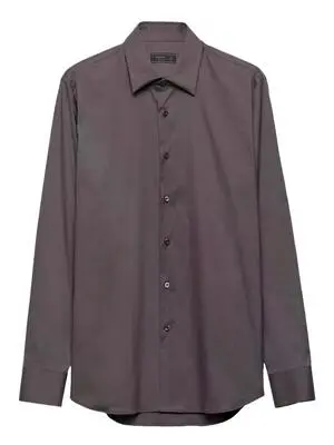 Prada Classic-collar Cotton Shirt - Grey