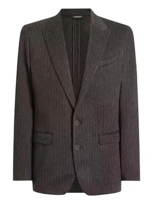 Dolce & Gabbana Pinstriped Single-breasted Blazer - Grey