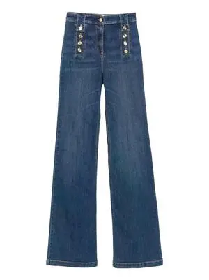 Elisabetta Franchi Button-detailed Jeans - Blue