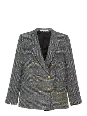Tagliatore Checked Double-breasted Blazer - Black