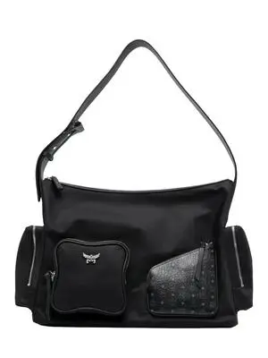Mcm Monogram Shoulder Bag - Black