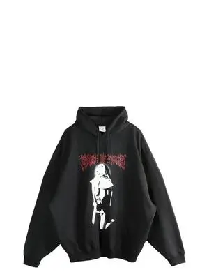 Vetements Printed Cotton Hoodie - Black
