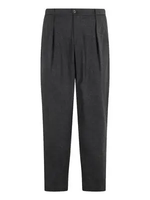 BRIGLIA 1949 Pleated Wool-cashmere Blend Trousers - Grey
