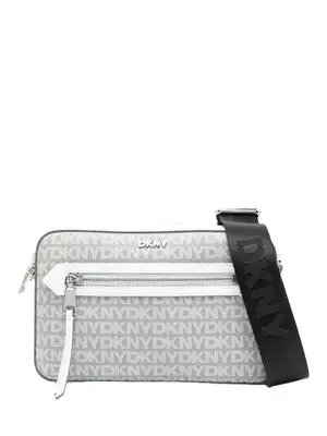 Dkny Logo Monogram Shoulder Bag - White