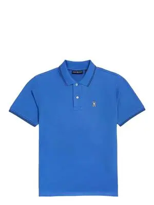 Psycho Bunny Logan Logo-embroidered Tipped Polo Shirt - Blue