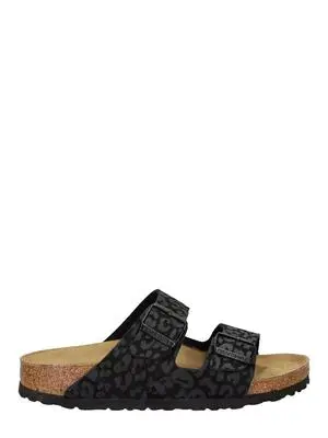 BIRKENSTOCK Leopard-print Buckle Sandals - Black