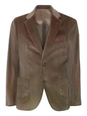 LARDINI Corduroy Single-breasted Blazer - Brown