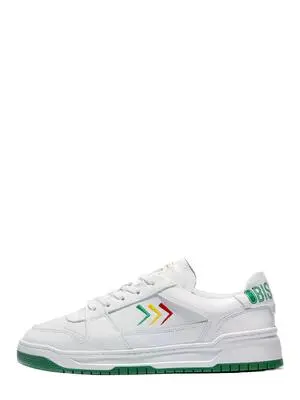 LEANDRO LOPES Arrow-detail Leather Sneakers - White