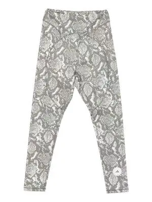 Adidas By Stella McCartney Snakeskin-print Performance Leggings - Grey