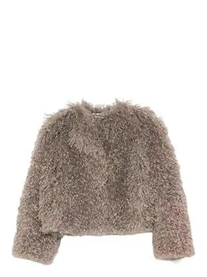 Tagliatore Teddy-textured Cropped Jacket - Neutrals