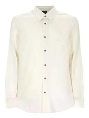 Emporio Armani Embroidered Long-sleeve Shirt - White