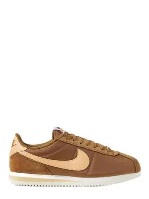 Nike Cortez Suede And Leather-trimmed Shell Sneakers - Brown