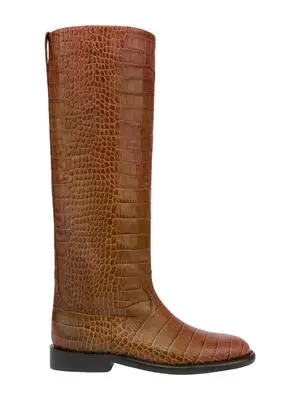 Paris Texas 20mm Montana Croco-embossed Leather Boots - Brown