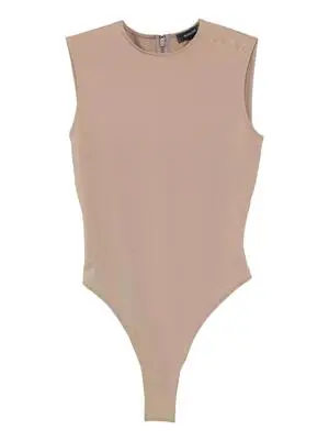 MUGLER Sleeveless Bodysuit - Brown