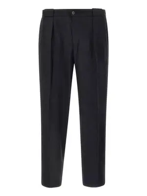 BRIGLIA 1949 Pleated Wool-cashmere Blend Trousers - Black