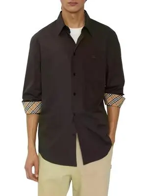 Burberry Embroidered Cotton Shirt - Brown