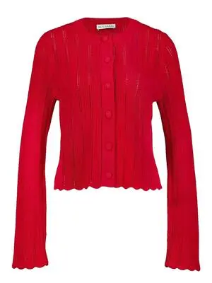 Altuzarra Mariette Buttoned Open-knit Cardigan - Red