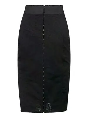 Dolce & Gabbana Pencil Midi Skirt With Lace Insert - Black