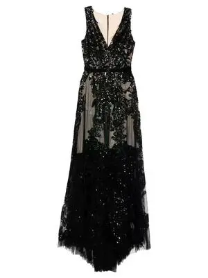 SAIID KOBEISY Embroidered Maxi Dress - Black