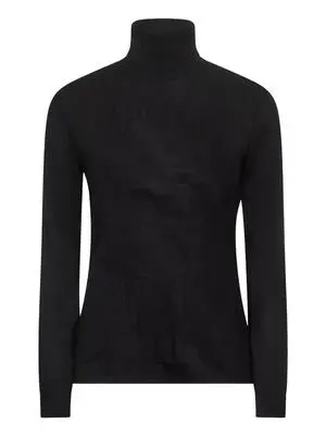 BLANCA VITA Turtleneck Ribbed-cuff Sweater - Black