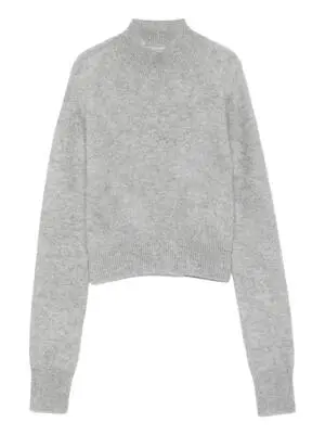 Sportmax High-neck Cropped Sweater - Grey