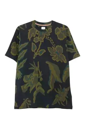 Paul Smith Floral-bird Print T-shirt - Blue