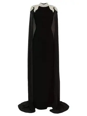 SAIID KOBEISY Embellished Crepe Kaftan Dress - Black