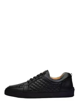 LEANDRO LOPES Ezio Quilted Leather Sneakers - Black