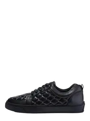 LEANDRO LOPES Ezio Quilted-pattern Sneakers - Black
