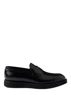 Prada Leather Penny Loafers - Black