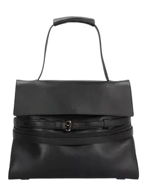 Moschino Belted Leather Tote - Black