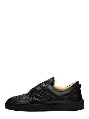 LEANDRO LOPES Faisca Quilted-pattern Sneakers - Black