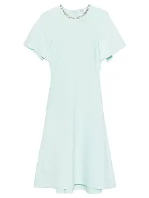 Alexander McQueen Embellished Short-sleeve Midi Dress - Blue