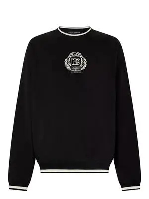 Dolce & Gabbana Logo-detail Ribbed-knit Sweater - Black