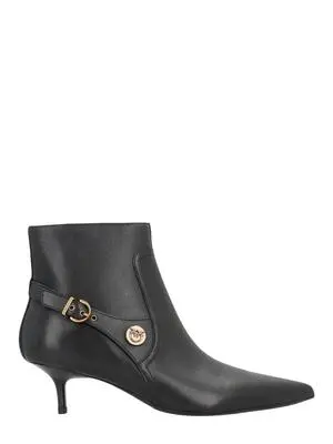 Pinko Buckle-detail Pointed-toe Boots - Black