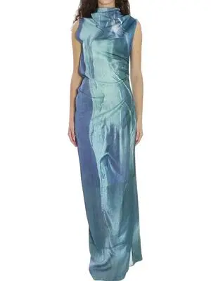 JEAN PAUL GAULTIER Geometric-print Maxi Dress - Blue