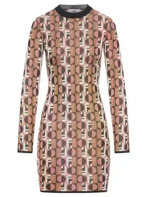 Fendi Optical Geometric Day Dress - Pink
