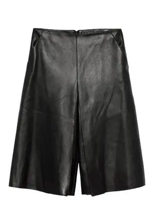 David Koma Leather Culottes - Black