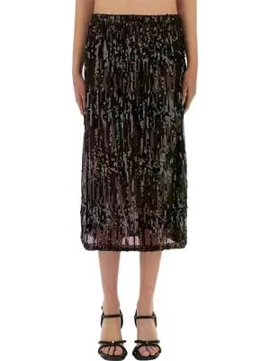 Baum Und Pferdgarten Sequin-embellished Midi Skirt - Red