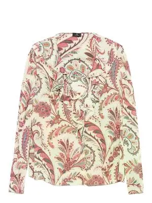 ETRO Paisley-Print Ruffled Blouse
