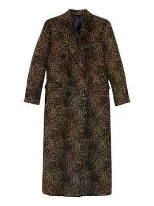 ERALDO Leopard-print Double-breasted Coat - Brown