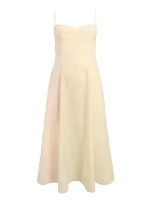 Khaite Isabella A-line Midi Dress - Neutrals