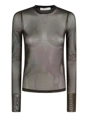 TELA Mesh Long-sleeve Top - Brown