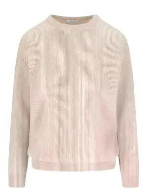 Brunello Cucinelli Ribbed Crewneck Sweater - Neutrals