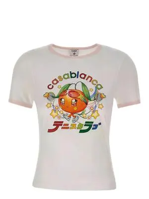 Casablanca Printed Ringer T-shirt - White