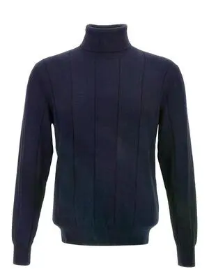 Eleventy Ribbed Turtleneck Sweater Blue