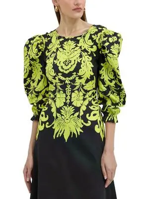 Luisa Spagnoli Floral-print A-line Dress - Black