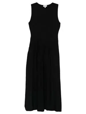 Staud Eluse Pleated Midi Dress - Black