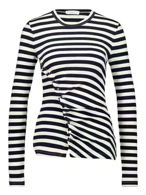 Rabanne Striped Button-detail Top - White